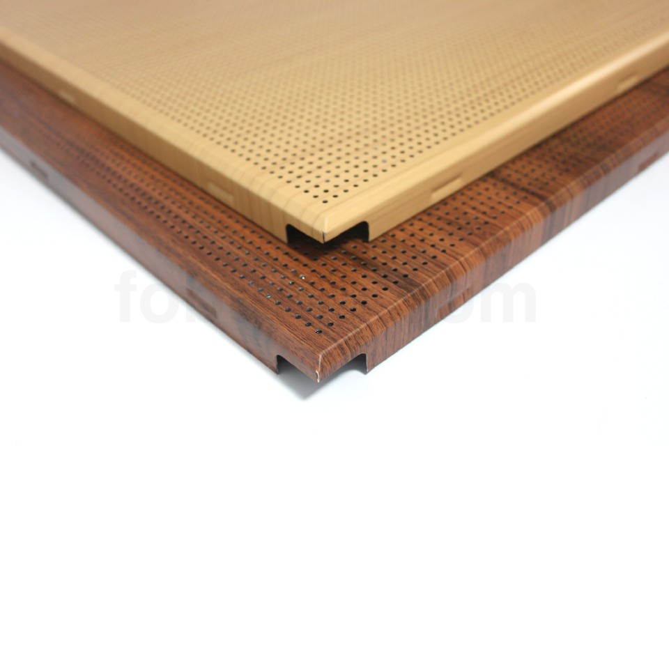 Jual Metal Ceiling SnapIn 60x60 Perforated Plafon Aluminium Woodgrain
